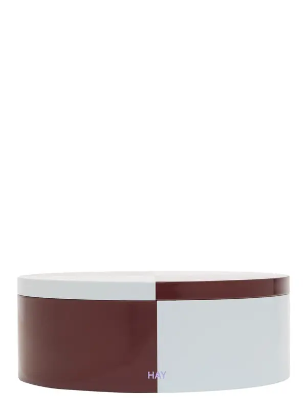 HAY Tin Container Round - Burgundy/ice Blue