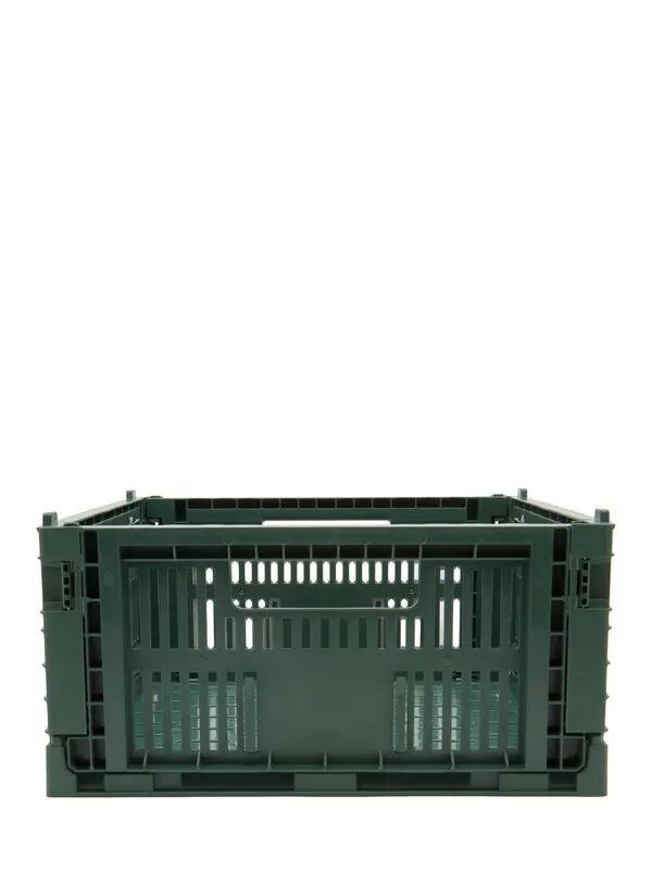 HAY Medium Square Recycled Crate - Dark Green