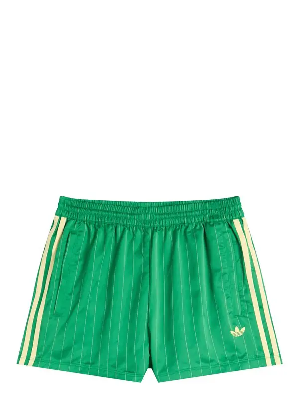 Adidas Pinstriped Shorts With Embroidered Logo - Green