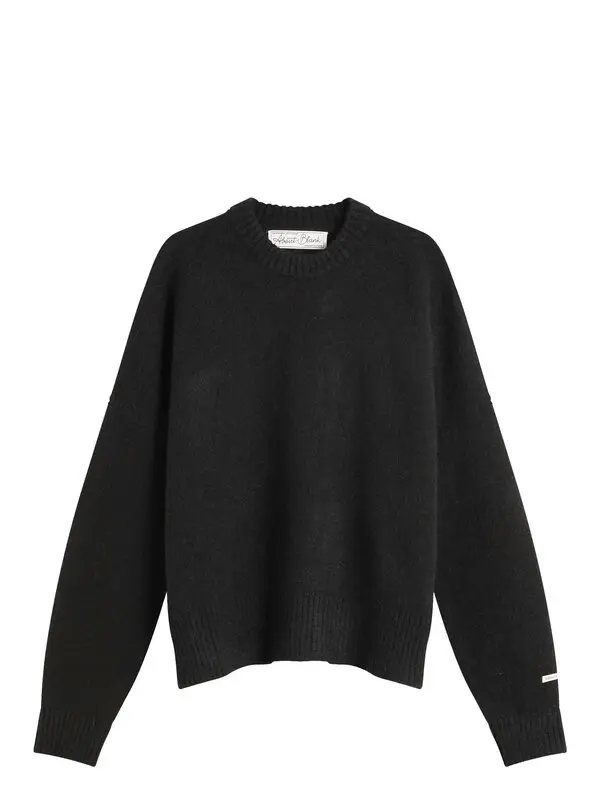 ABOUT:BLANK Mohair Knitted Logo Crewneck - Black/ecru