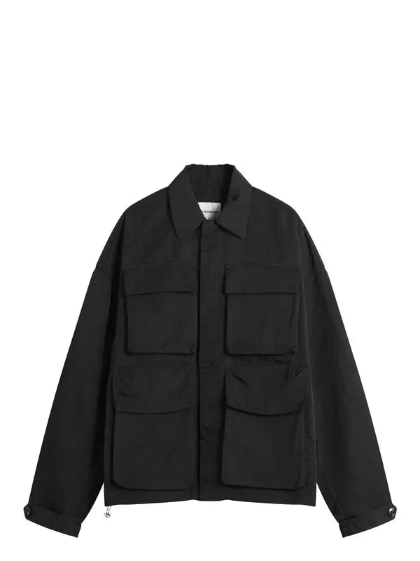 MKI MIYUKI ZOKU Silky Nylon Box Overshirt - Black
