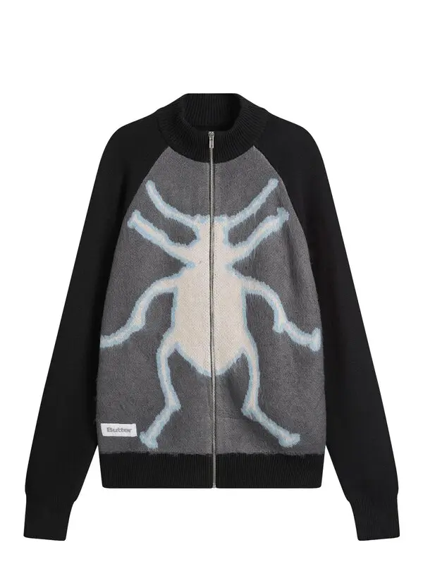BUTTER GOODS Beetle Zip Knit Sweater - Black