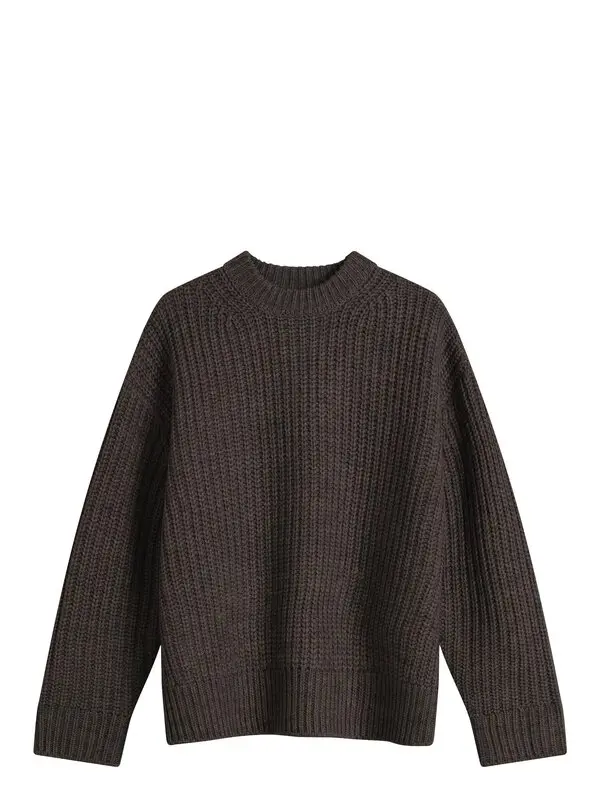 MKI MIYUKI ZOKU Chunky Rib Knit Crewneck - Charcoal Melange