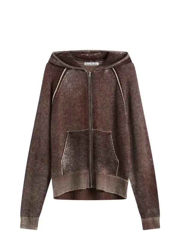 Acne Studios Kupiter Knitted Hoodie - Dark Burgundy