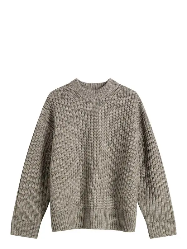 MKI MIYUKI ZOKU Chunky Rib Knit Crewneck - Grey Melange