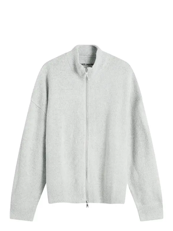 MKI MIYUKI ZOKU Mohair Blend Knit Track Jacket - Light Grey