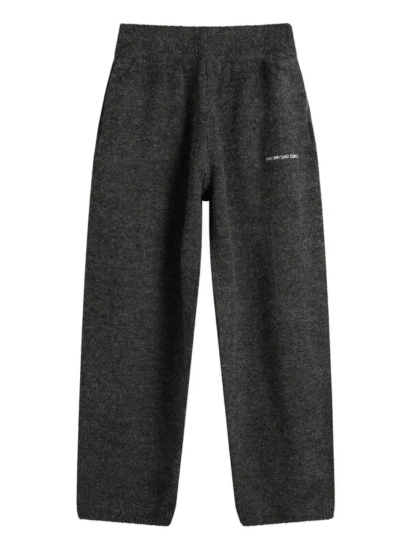 MKI MIYUKI ZOKU Mohair Blend Knit Wide Leg Joggers - Charcoal