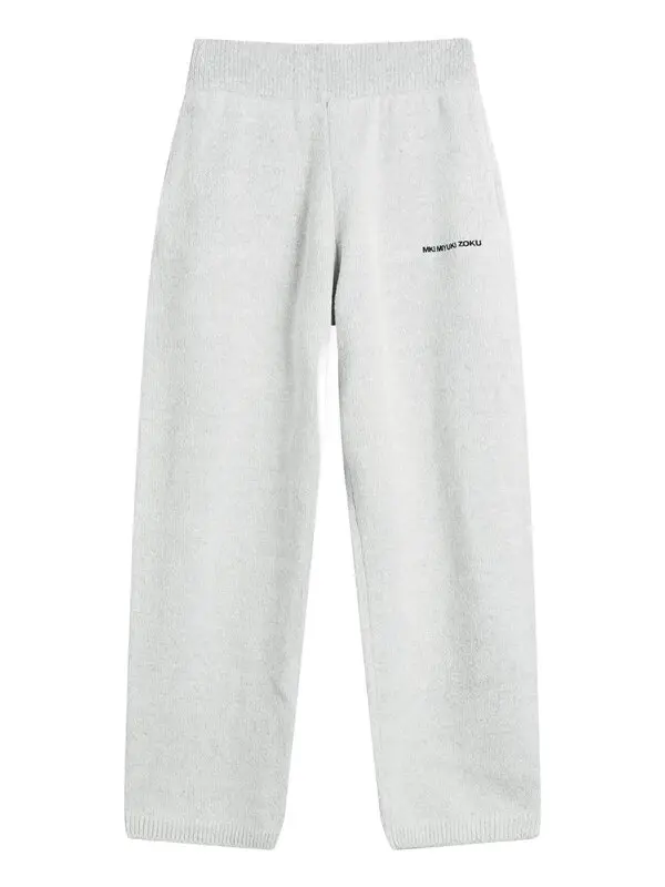 MKI MIYUKI ZOKU Mohair Blend Knit Wide Leg Joggers - Light Grey