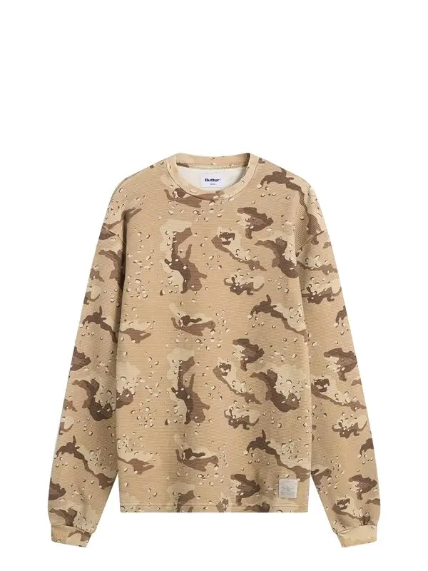 BUTTER GOODS Long Sleeve Waffle Top - Desert Camo
