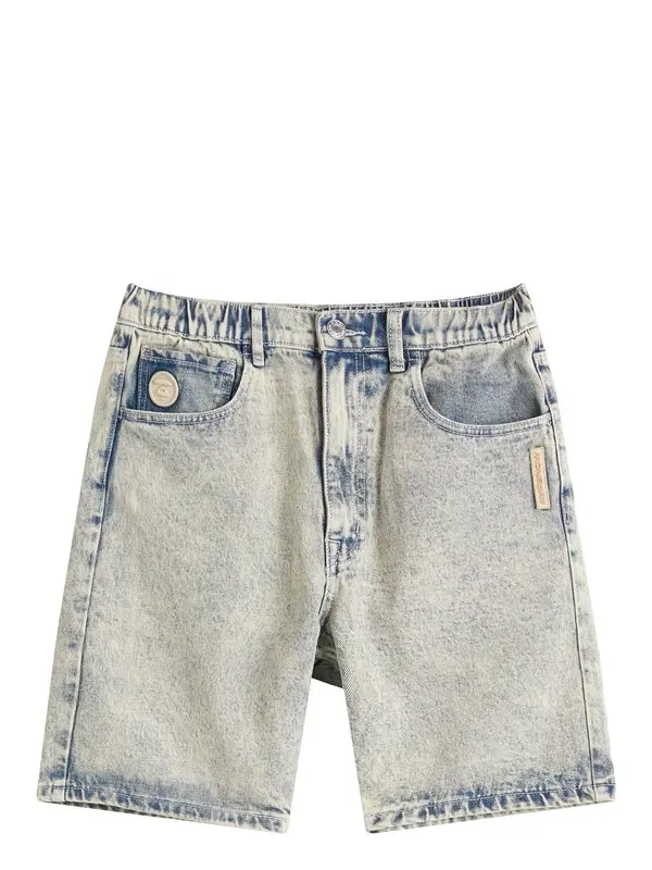 A BATHING APE Loose Fit Denim Shorts - Blue