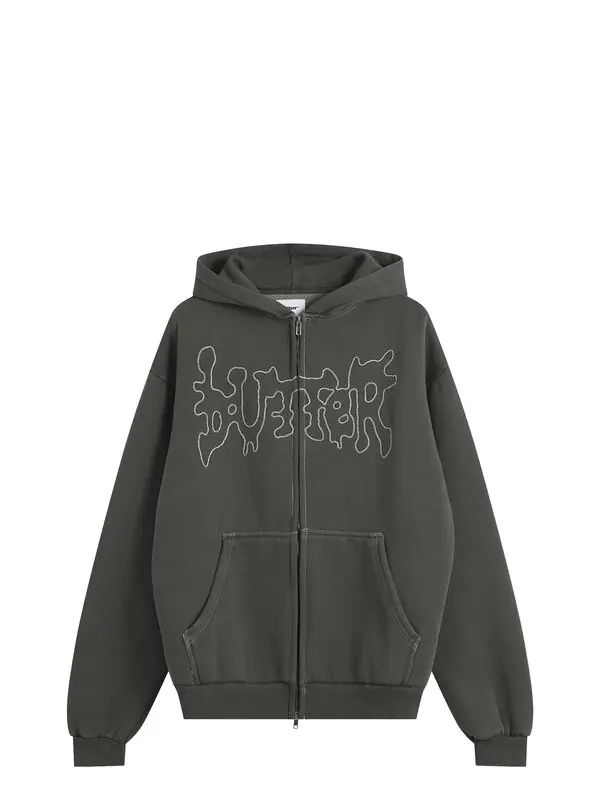 BUTTER GOODS Blotch Zip Hoodie - Washed Black