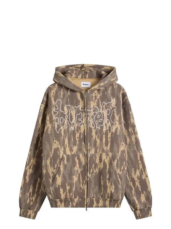 BUTTER GOODS Blotch Zip Hoodie - Washed Camo