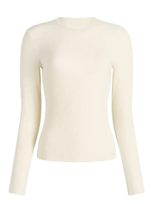 TALA 365 Long Sleeve Long Line T-shirt - Cream