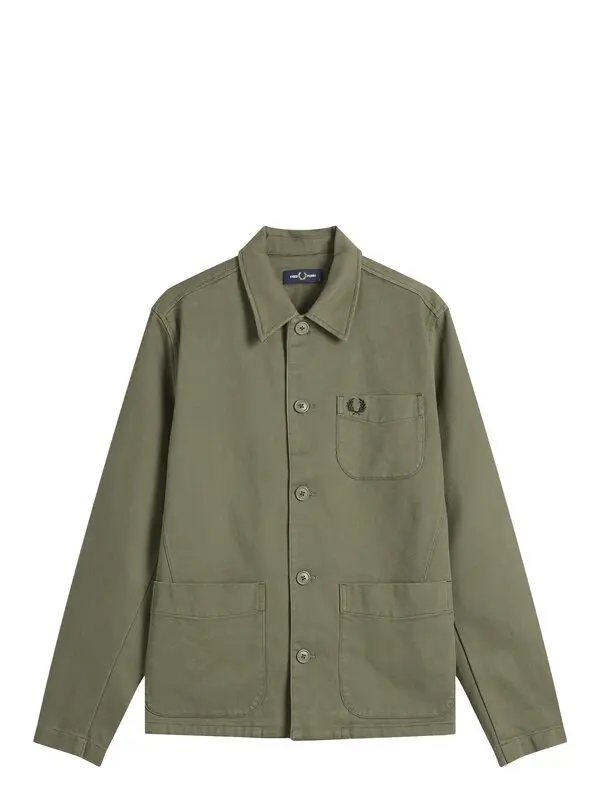 Fred Perry Bedford Corduroy Overshirt - Lrl Wrth Green