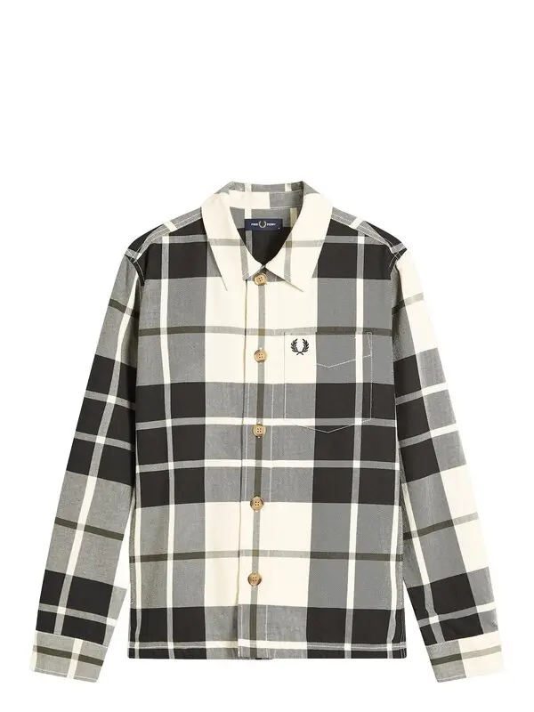 Fred Perry Tartan Twill Overshirt - Ecru