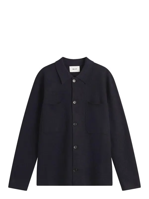 Nn07 Jonas Wool Overshirt - Navy