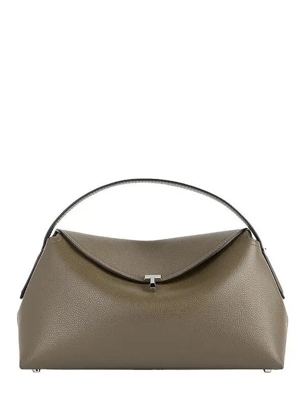 TOTEME T-lock Smooth Leather Convertible Top Handle Bag - Ash Smooth-leather