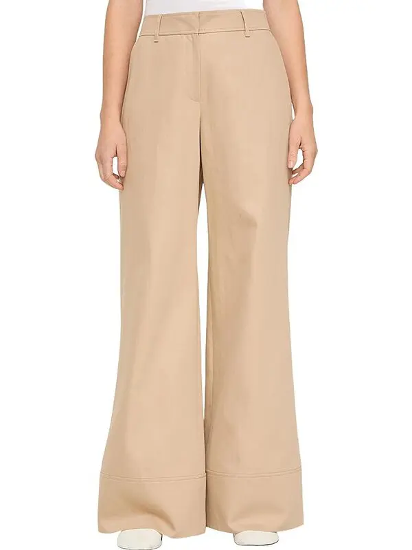 Lafayette 148 New York Charles Wide-leg Pants - Natural