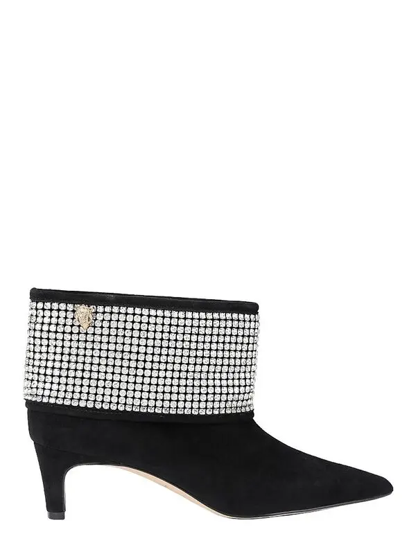 Kurt Geiger Embellished Fold Over Booties - Charcoal