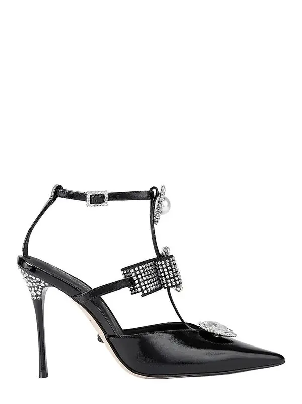 Kurt Geiger Bow Pointed Gladiator Court Pumps - Black