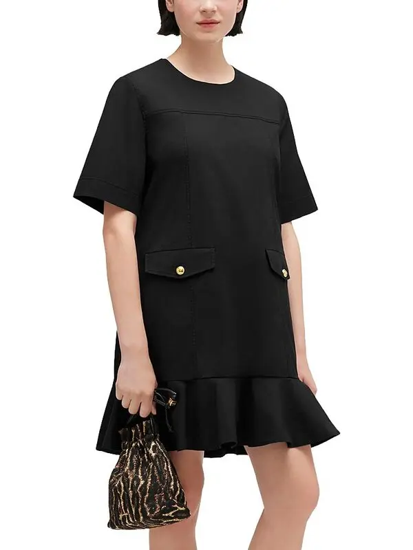 GANNI Short Sleeve Minidress - Black