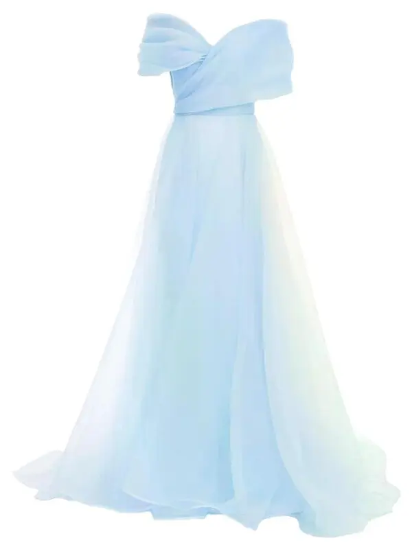 ANA RADU Off-shoulder Flared Gown - Blue