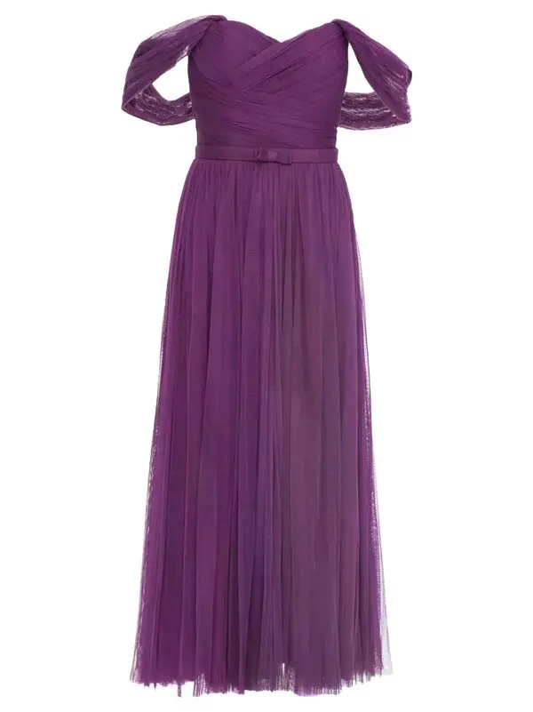 ANA RADU Off-shoulder Midi Dress - Purple