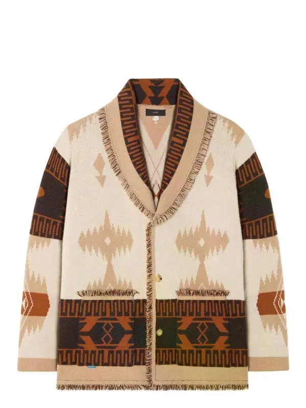 Alanui Icon Jacquard Fringed Cardigan - Neutrals