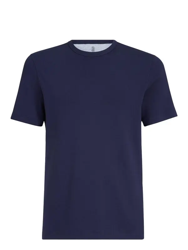 Brunello Cucinelli Cotton-modal Blend T-shirt - Blue