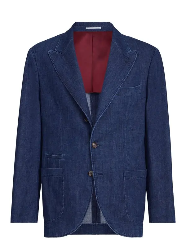 Brunello Cucinelli Denim Single-breasted Blazer - Blue
