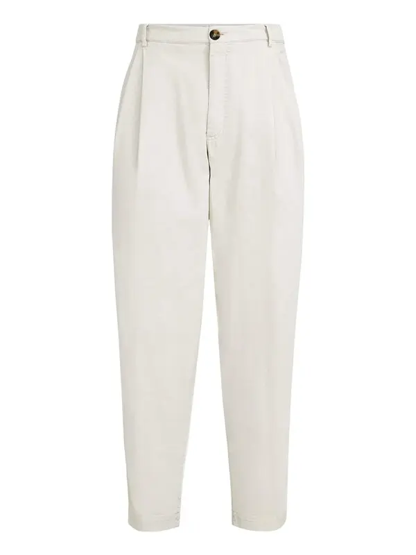 Brunello Cucinelli Stretch-cotton Double-pleated Trousers - Grey