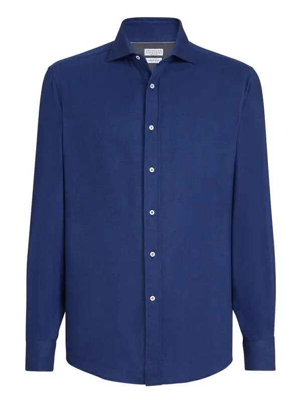 Brunello Cucinelli Cotton-blend Shirt - Blue