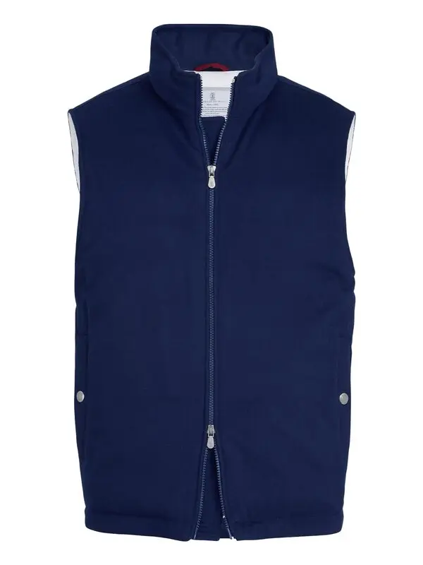 Brunello Cucinelli Down-fill Wool Flannel Gilet - Blue