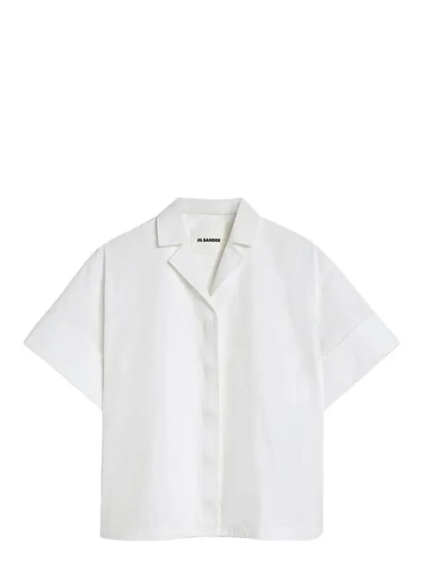 JIL SANDER Plain Cotton Poplin Shirt - White