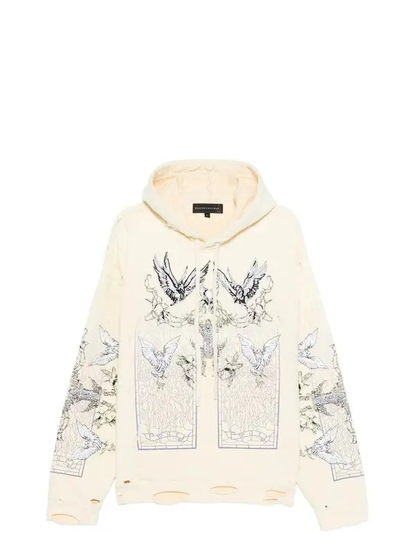 WHO DECIDES WAR BY EV BRAVADO Bird Embroidered Hoodie - Yellow
