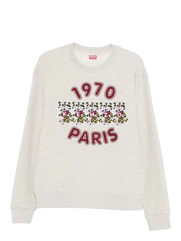 Kenzo Graphic Embroidery Crew Neck - Grey
