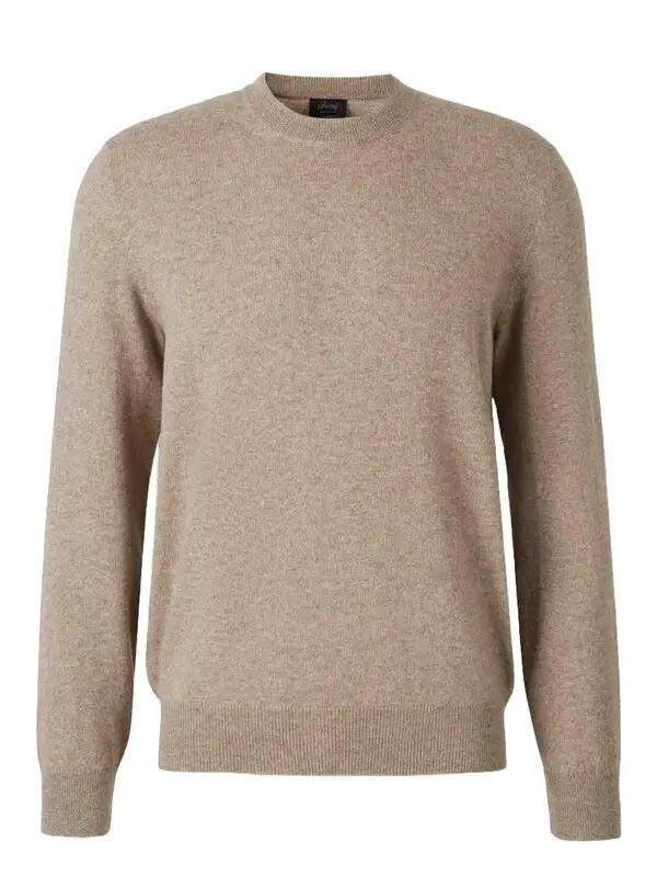 Brioni Round Neck Wool-cashmere Jumper - Brown