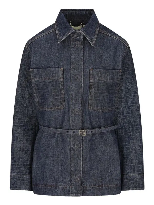 Fendi Denim Cotton Jacket - Blue