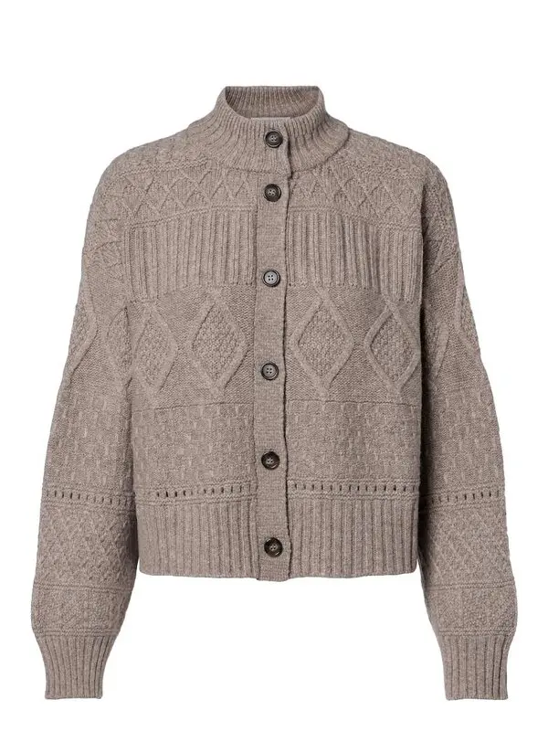 Altuzarra Amory Cable-knit Wool-blend Cardigan - Grey