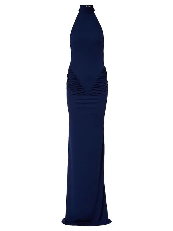 THE NEW ARRIVALS ILKYAZ OZEL Cass Ruched Maxi Dress - Blue