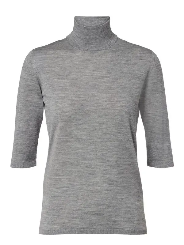 Max Mara Virgin Wool Turtleneck Sweater - Grey