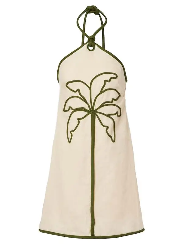 Farm Rio Linen Mini Dress - Beige
