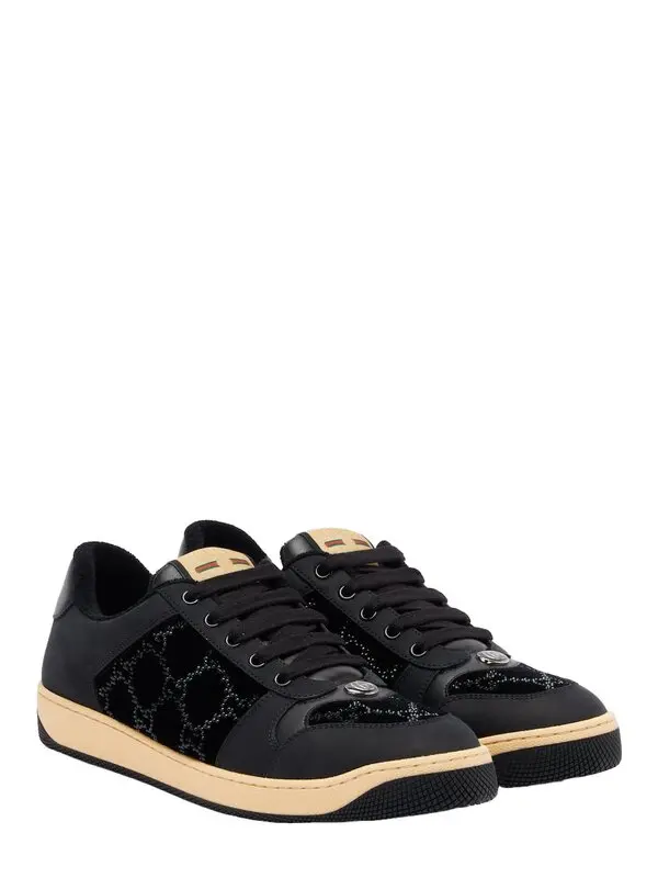 Gucci Screener Leather Sneakers - Black
