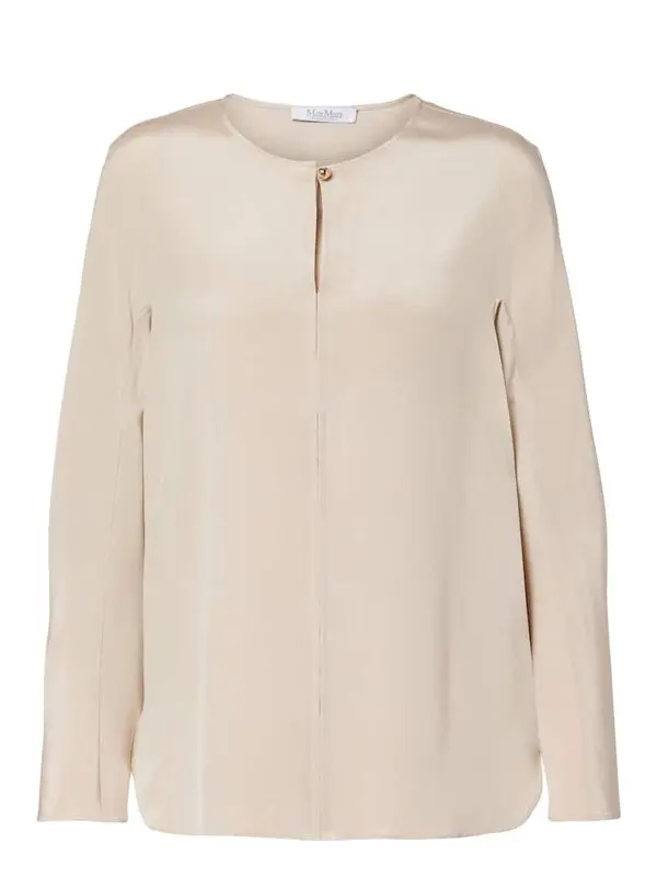 Max Mara Mitico Silk-blend Blouse - Beige