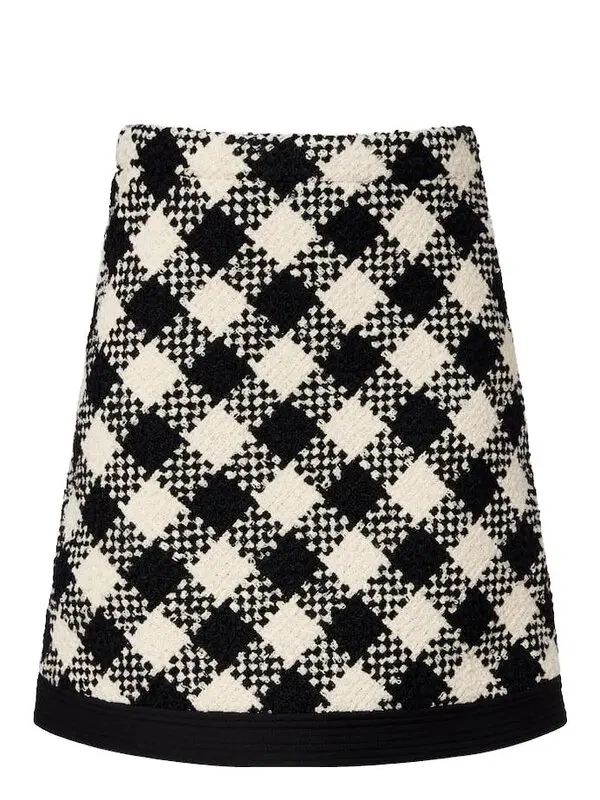 Valentino Garavani Cotton And Wool-blend Tweed Miniskirt - Black