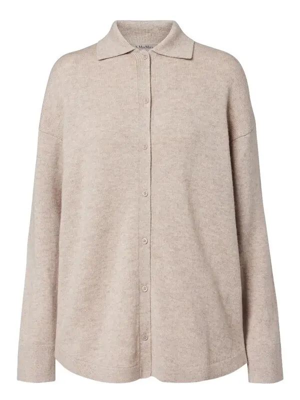 Max Mara Gatti Wool And Cashmere Cardigan - Beige