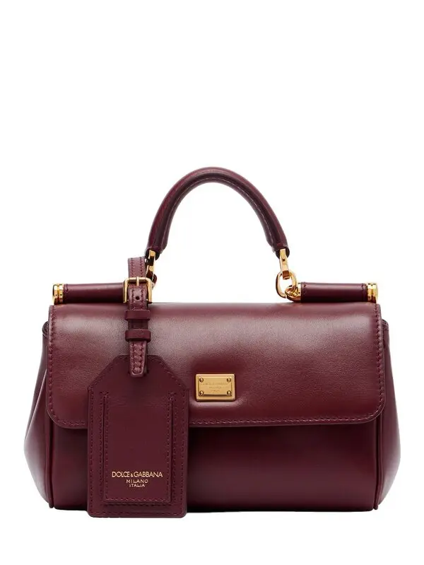 Dolce & Gabbana My Sicily Leather Tote Bag - Burgundy