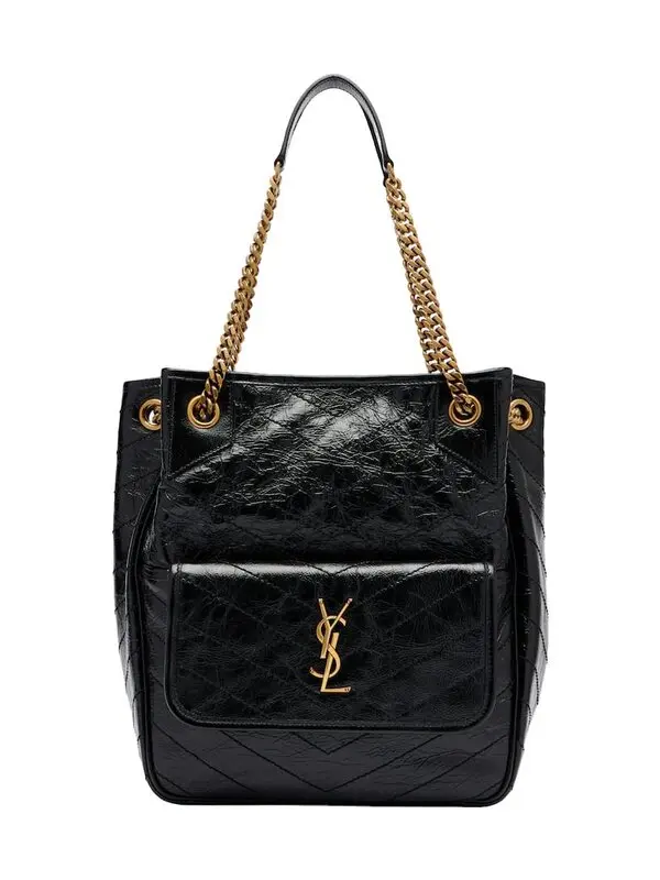 Saint Laurent Niki Small Leather Tote Bag - Black