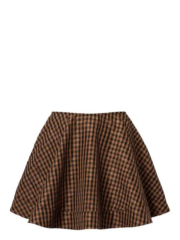 GANNI Checked Mini Skirt - Brown