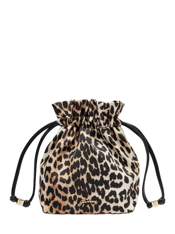 GANNI Leopard-print Pouch - Brown